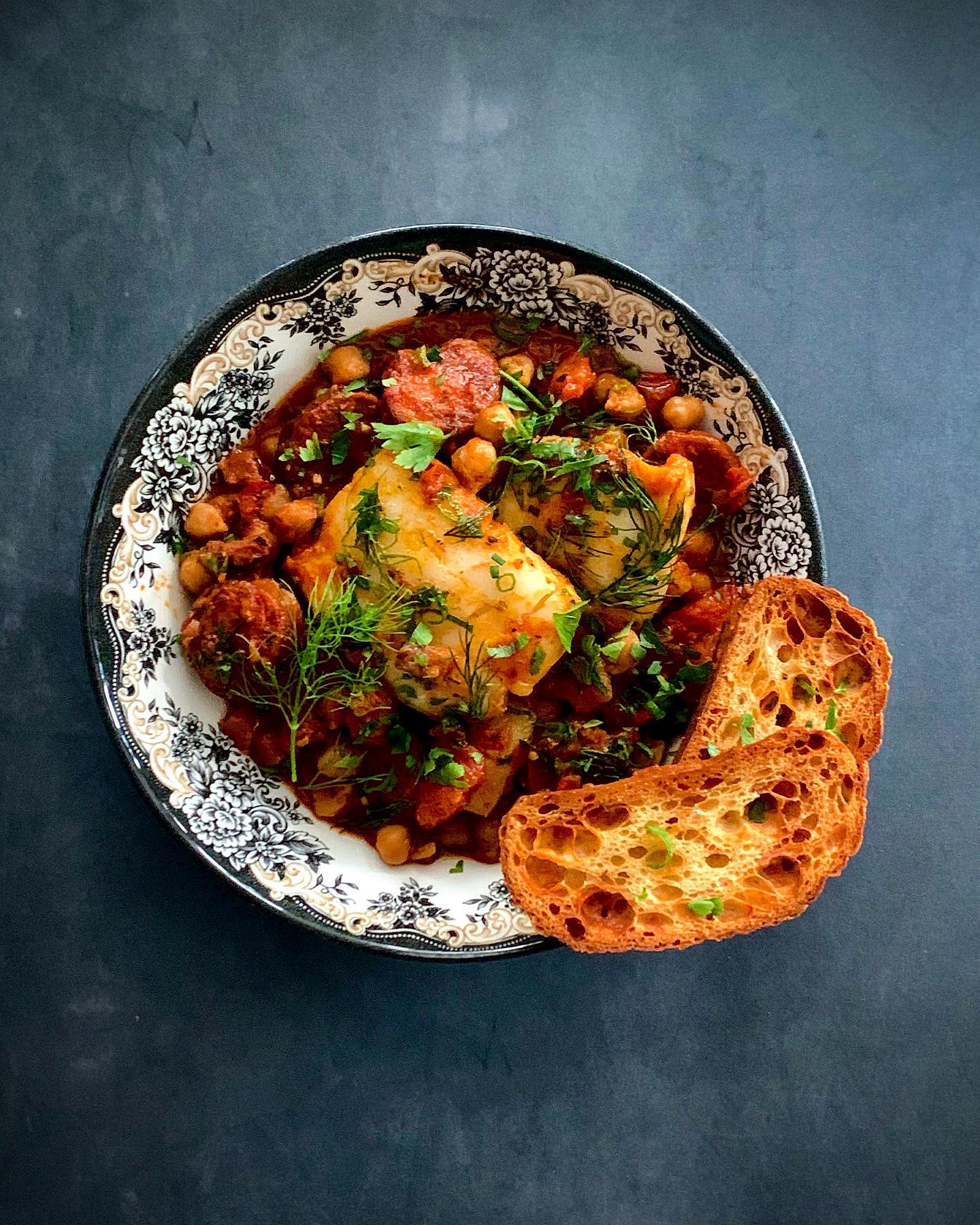 Cod, Chorizo, & Chickpea Stew – Fogo Island Fish